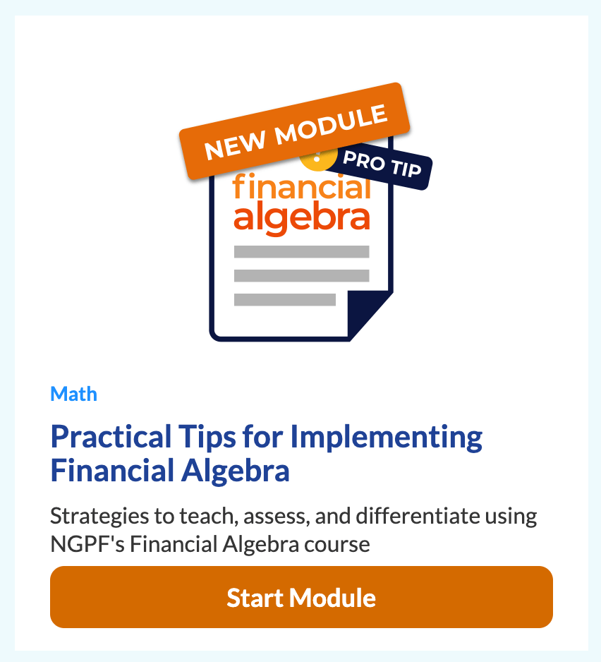 Free Financial Algebra PD, On Your Schedule - Blog